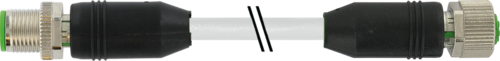 M12 male 0° / M12 female 0° A-cod. shielded Murrelektronik...