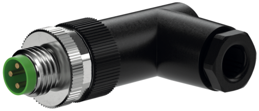 M8 male 90° A-cod. screw terminal