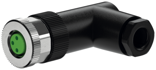 M8 female 90° A-cod. screw terminal